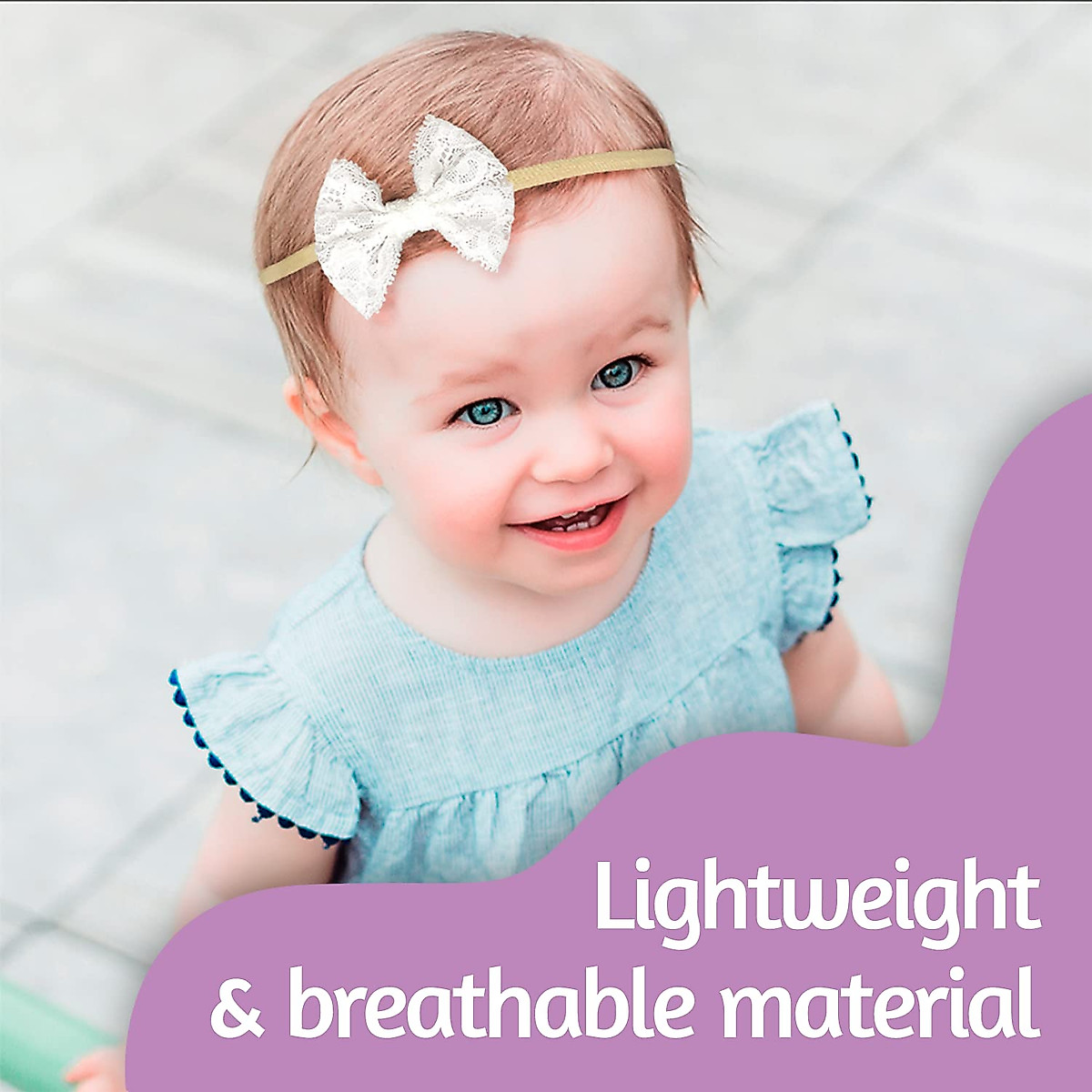 KiddyCare Baby Hair Accessories | Elastic Headbands, Bows, and Lazos Para Bebes | 10 Piece Assortment for Newborns and Girls