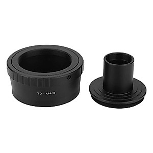 Dilwe Microscope Eyepiece Adapter, 23.2mm T-Mount Microscope Eyepiece, Metal Adapter Ring for M4/3 Mount Mirrorless Camera, Aluminum Alloy Adapters and Converters