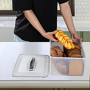 CadineUS 6 Pack 14.5 L Airtight Food Containers, Clear Plastic Storage Box with Seal Circle Lid