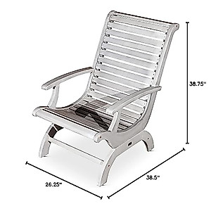 DTY Outdoor Living Aspen Eucalyptus Plantation Chair, Silver Gray