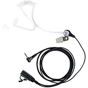 Caroo Walkie Talkie 2.5mm Earpiece,2 Pack 1 Pin Covert Acoustic Tube Earpieces Headset with PTT Mic for Motorola Talkabout MH230R MR350R T200 T200TP T260 T260TP T600 MT350R Two Way Radio