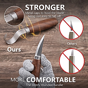 Wood Whittling Kit for Beginners - Experience Ideal for Novice Wood Carvers, Complete with 3 Carving Knives, 8 Basswood Blocks, and Safety Gloves. A Great Wood Carving Tools Set for Adults and Kids