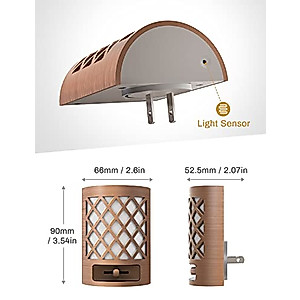 DORESshop Night Light, Night Lights Plug Into Wall [2 Pack], Plug in Night Light, Nightlight, Dusk to Dawn Sensor, Adjustable Brightness Night Lights for Bathroom, Hallway, Stairway, Soft White 3000K