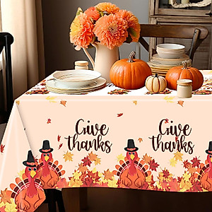 Fecedy Happy Thanksgiving Hanging Extra Large Fabric Sign Poster Background Banner with Pumpkin Maple Leaves Turkey Pattern for Thanksgiving Day Autumn Harvest Decorations 43.3"x70.8"