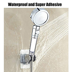 Shower Head Holder 2 Pack Strong Adhesive Adjustable Handheld Shower Wand Holder Drill Free Wall Mount Shower Bracket by Lofekea