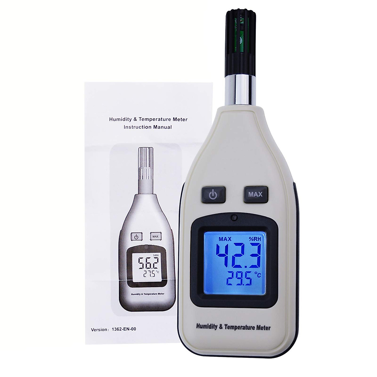 Handheld Digital Humidity & Temperature Meter 0~100% RH/ -30~70°C (-22~158°F) LCD Display Backlight Moisture Thermo Hygrometer Thermometer Small Tester Gauge for Home Kitchen Indoor Outdoor