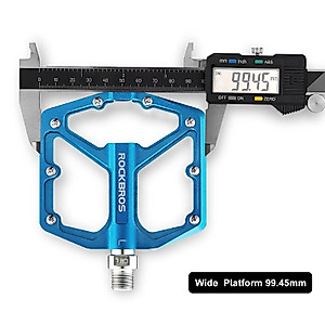 ROCKBROS Mountain Bike Pedals MTB Pedals Bicycle Flat Pedals Aluminum 9/16" Sealed Bearing Lightweight Platform for Road Mountain BMX MTB Bike