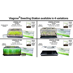 Viagrow Seedling Station Kit with LED Grow Light, Propagation Dome 4X Durable Propagation Tray