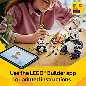 LEGO Creator 3 in 1 Wild Animals Panda Family - Building Toy with 3 Building Options, Panda, Penguin, or Orca - Animal Figures for Kids, Girls and Boys, Ages 8+ - Gift Idea for Birthdays - 31165