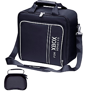 oamarando Carrying Case for XBOX ,Compatible with XBOX SERIES X/S, Travel Storage Bag for XBOX Controllers and Accessories,with Controller Protection Box(Black-White)