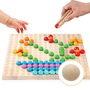 Uenhoy 100 Pcs Wooden Round Ball 1/2" (12mm) Unfinished Natural Wood Balls Wooden Spheres for Crafts and DIY Projects