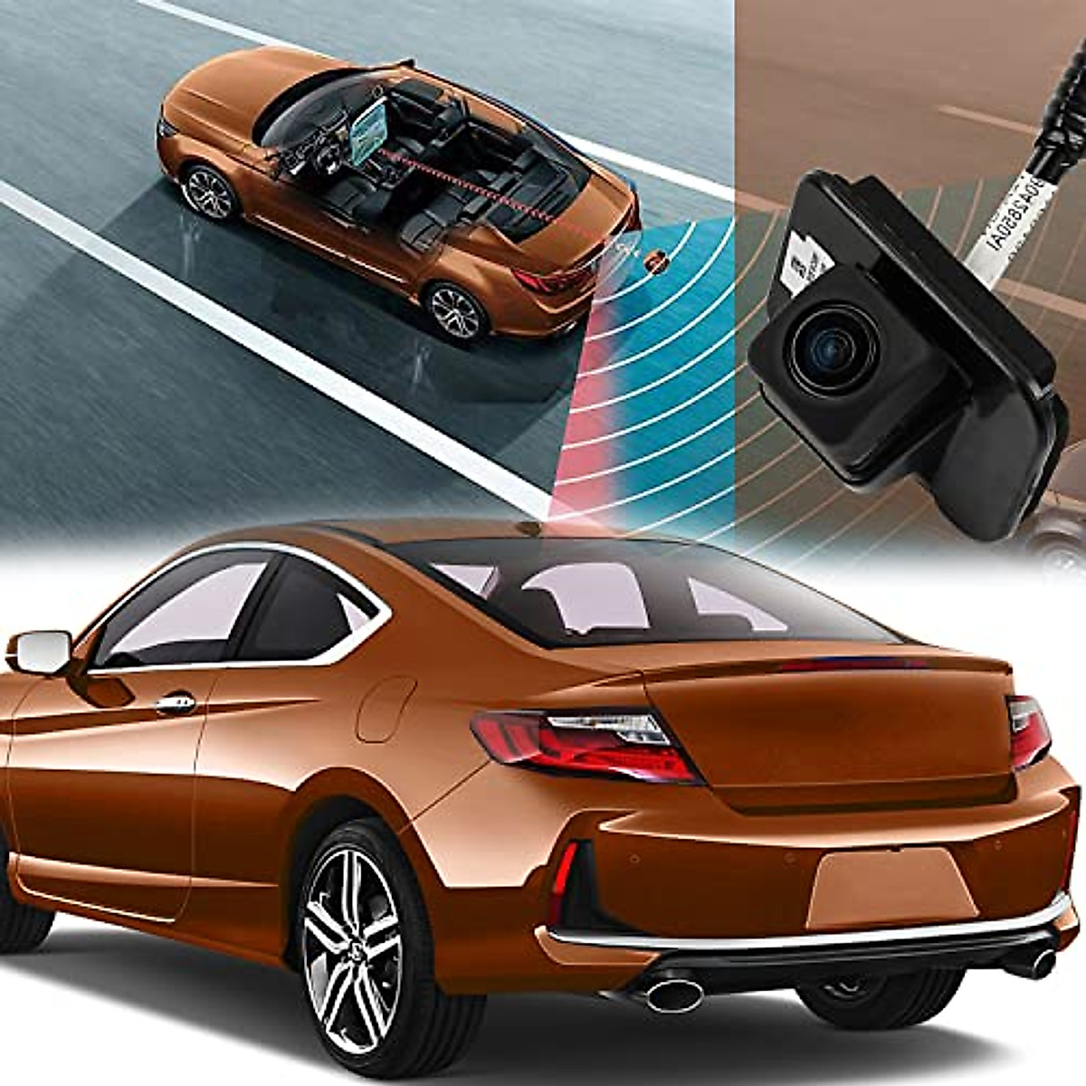 Rear View Backup Camera, Replacement for 2014-2017 Honda Accord, Part # 39530-T2A-A21, 39530-T2A-A31, 590-440