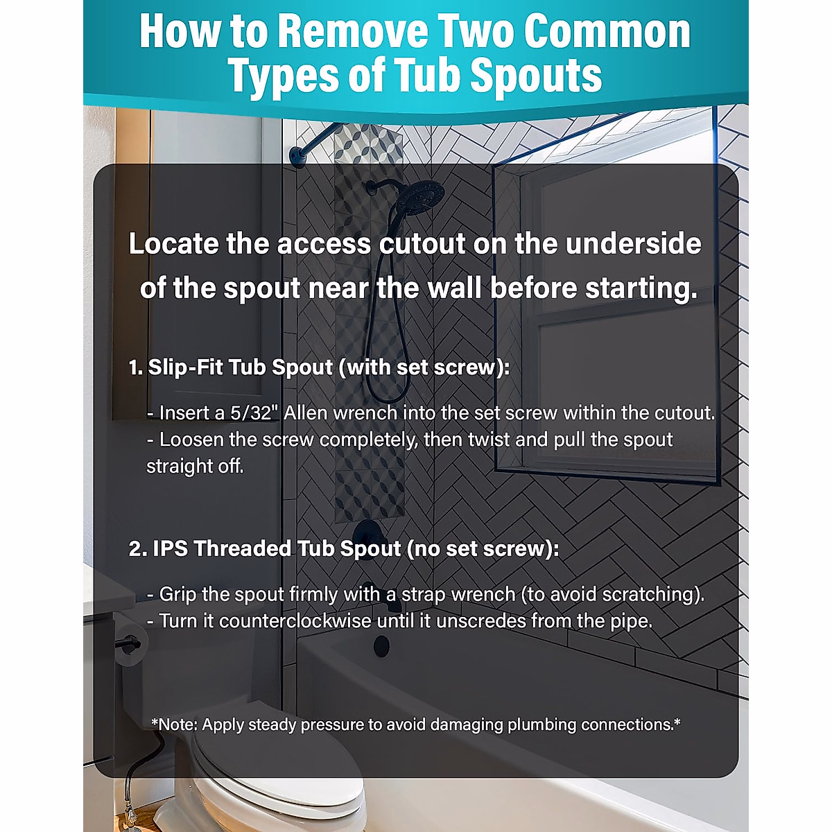 Tub Spout Diverter Repair Kit(2Sets) - Leak Prevention Design with Metal Stem & Rubber Seals, 3-Step Installation for Shower/Bathtub Switching,Bathtub Leaky Faucet Repair Replacement Parts (2)