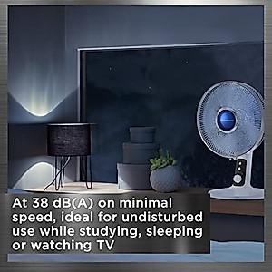 Rowenta Turbo Silence Table Fan 12 Inches Ultra Quiet Fan Oscillating, Portable, 4 Speeds, Manual Turn Dial, Indoor VU2730