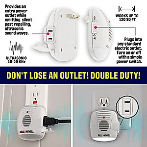Bell and Howell Ultrasonic Pest Repellers with Extra Outlet - 3 Pack