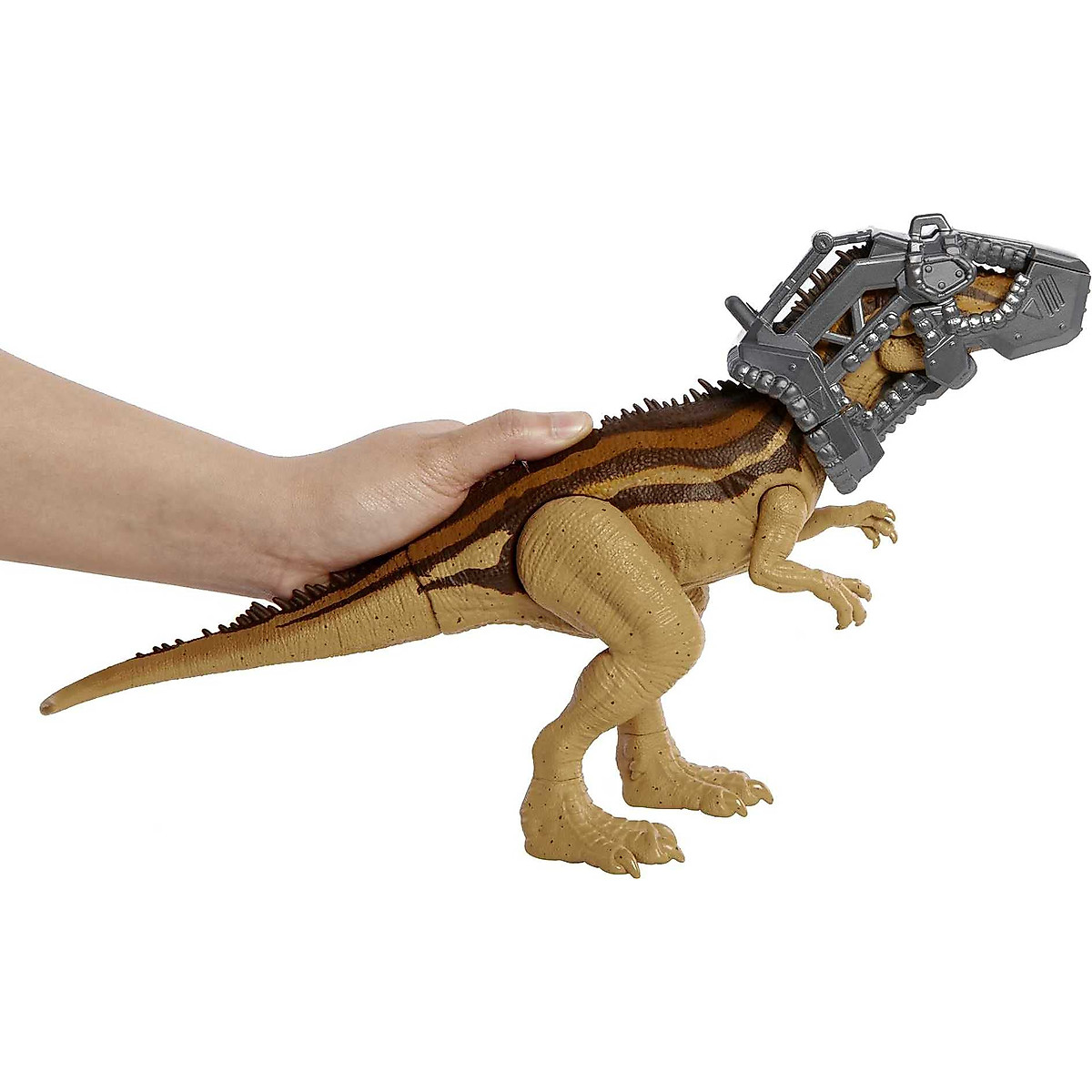 Mattel Jurassic World Mega Destroyers Dinosaur Action Figure, Carcharodontosaurus Brown Dino Toy with Attack Motion & Breakaway Accessory