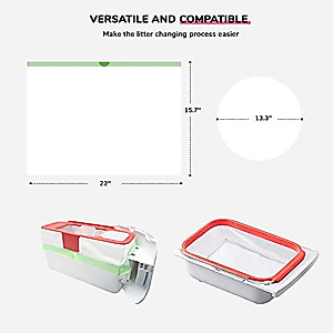 Bilibara 65 Count Drawstring Litter Box Liner Bags for Auto Self-Cleaning Litter Box, Extra Thick Leak Proof Cat Litter Replacement Waste Bags, Unscented, 22"W x 15.7"H, 4.6 Gal