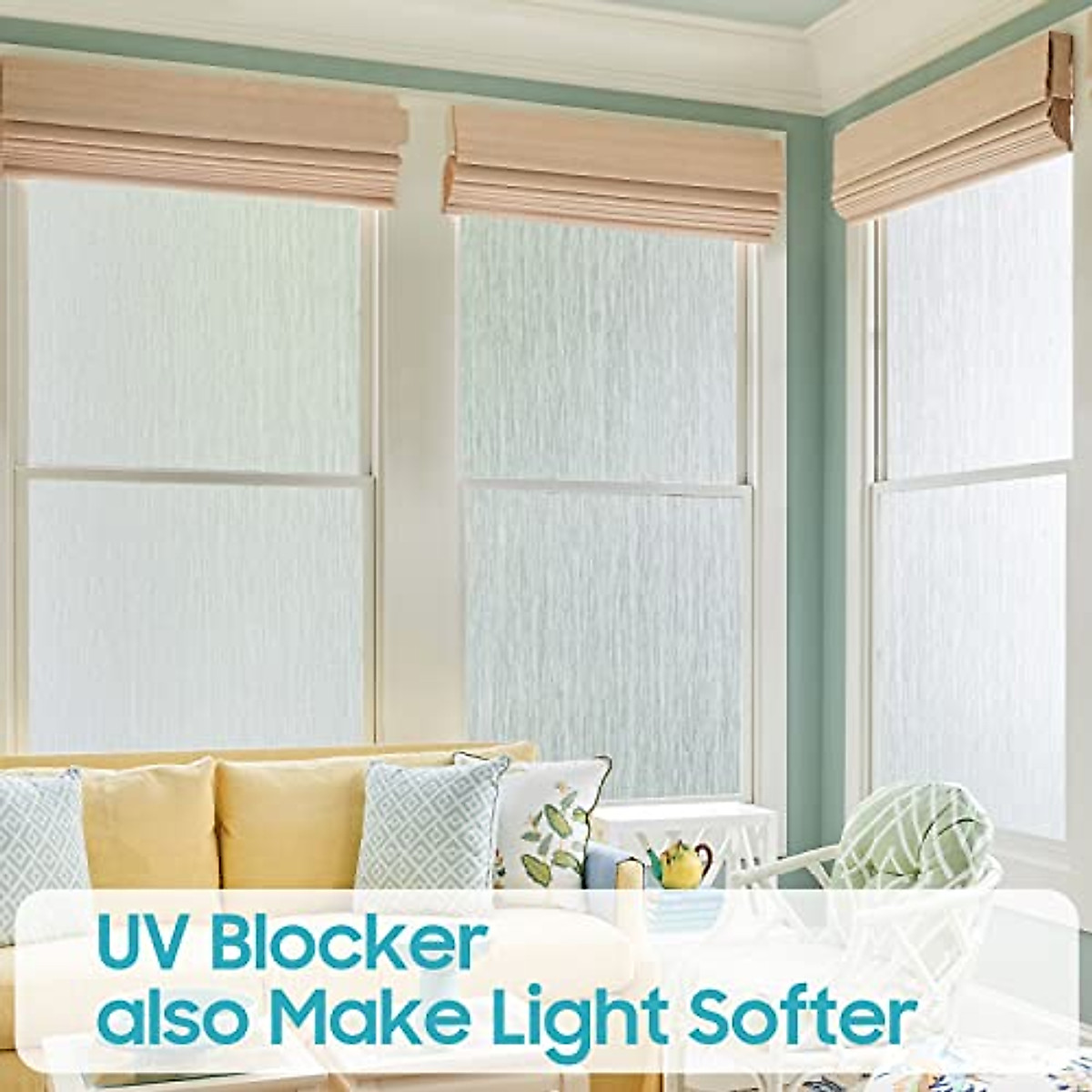 Viseeko Privacy Window Film: Frosted Glass Window Film Non-Adhesive Static Cling Window Film Sun Blocking Removable Room Decor for Bathroom Home Office (Silver Silk, 23.6 x 78.7 inches)