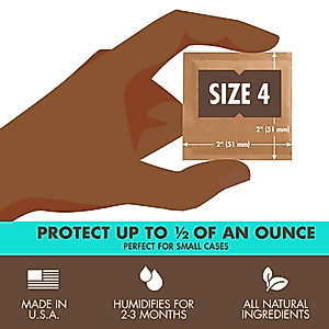 Boveda 62% Two-Way Humidity Control Packs For Storing ½ oz – Size 4 – 10 Pack – Moisture Absorbers for Small Storage Containers – Humidifier Packs – Hydration Packets in Resealable Bag