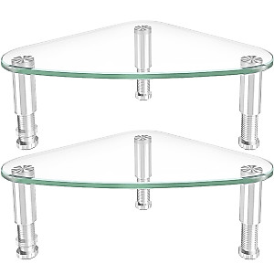Hemudu 2 Pack Computer Monitor Riser | Triangle Desktop Universal Corner Stand for Computer Monitor & Laptop HD01T-203