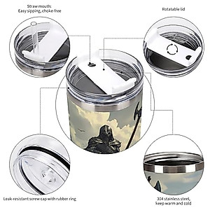 Death Dealer Viking On Horse 40OZ Tumbler Stainless Steel Travel Mug Water Bottle Car Cup Tea Cups with Lid White-style