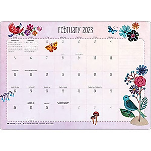Geninne Zlatkis 2022 - 2023 Desk Pad Monthly Calendar (17-Month Aug 2022 - Dec 2023, 18.75" x 13.5"): Feathered Friends