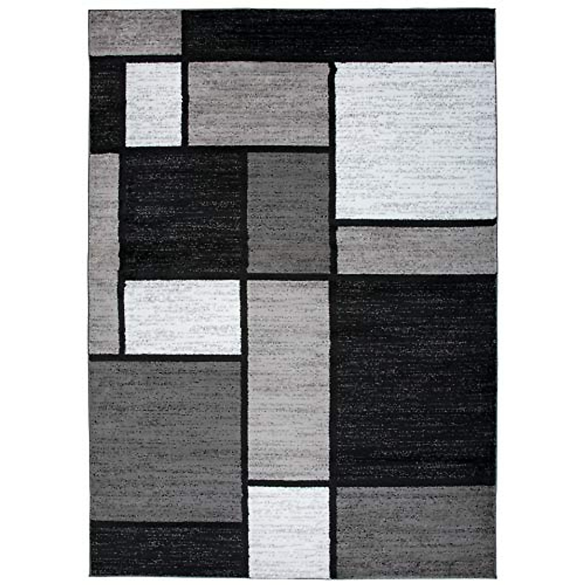 Rugshop Contemporary Modern Boxes for Home Office,Living Room,Bedroom,Kitchen Non-Shedding Area Rug 7' 10" X 10' 2" Gray