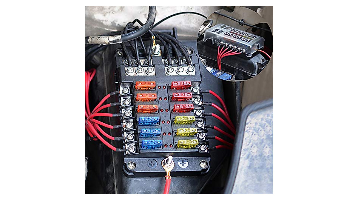 SOYOND 12V Fuse Block - Marine Fuse Box with LED Indicator