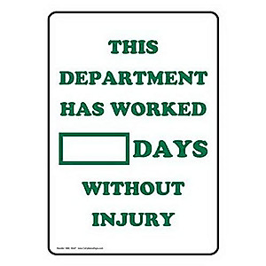 Houseuse Dry Erase Days Without Injury Sign Funny Yard Sign Outdoors Warning Signs Tin Plate Poster 8"x12" Wall Decor