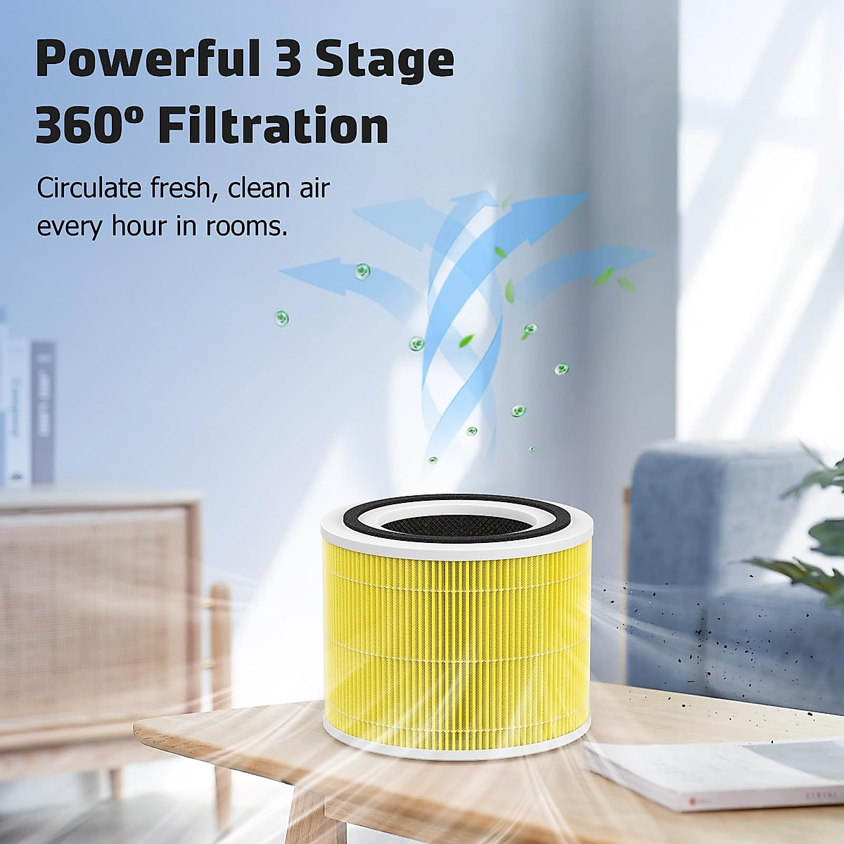 Core 300 Replacement Filter Compatible with LEVOIT Core 300 Core 300S VortexAir Purifier, 3-in-1 Pre-filter, H13 Grade True HEPA and Activated Carbon Filter, Core 300-RF-PA, 4-Pack