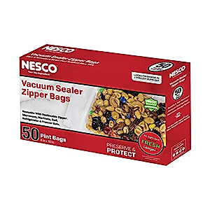 Nesco Vacuum Sealer Pint Zipper Bags - 50 count