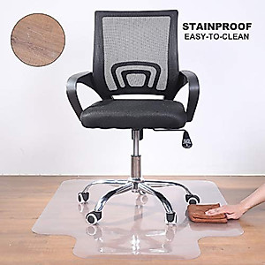 BesWin Office Chair Mat for Hardwood Floor - 36"x48" Clear PVC Desk Chair Mat - Heavy Duty Floor Protector for Home or Office - Easy Clean and Flat Without Curling