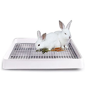 22x18 Super Large Rabbit Litter Box with Grate, Rabbit Litter Pan for Cage, Extra Large Bunny Restroom Litter Tray Rabbit Toilet