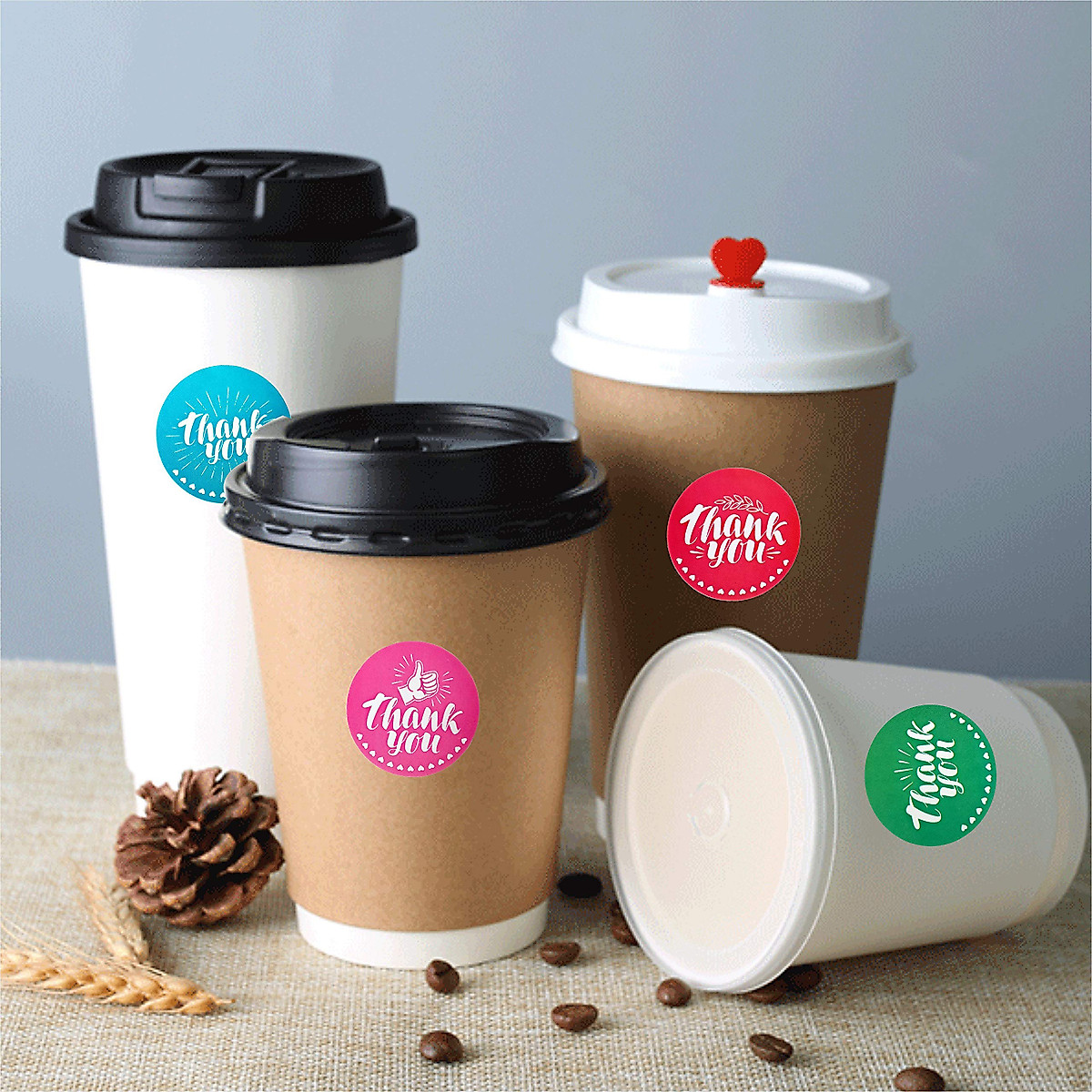 PARLAIM 500pcs Thank You Stickers 6 Color 1.5" Thank You for Supporting My Small Business Stickers Thank You Business Stickers Roll Small Thank You Labels for Business