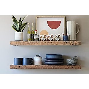 Urban Legacy Deep Floating Shelves | Reclaimed Wide Plank Barn Wood Shelves with Low Profile Brackets | High Weight Capacity (36" x 11" x 2")