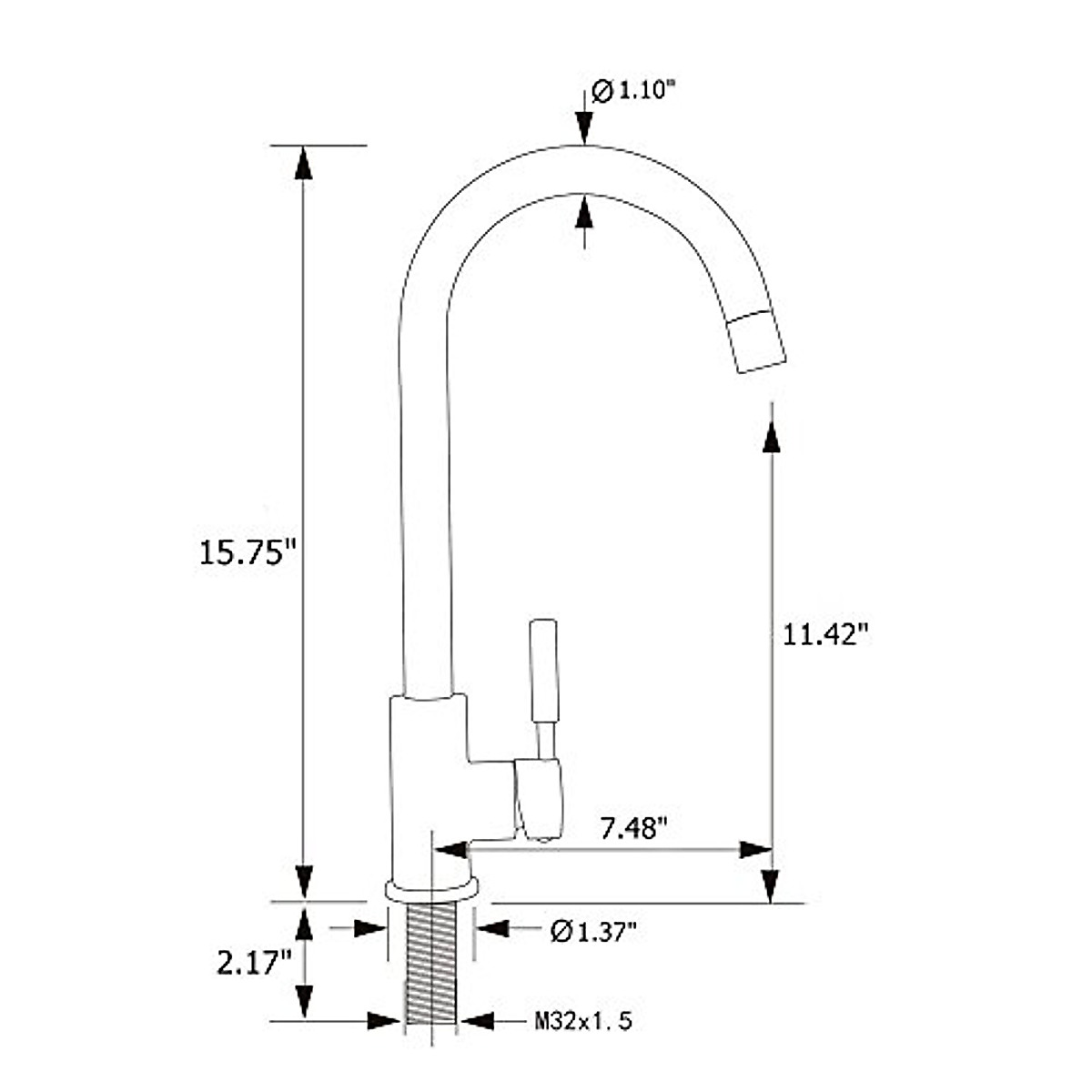 VAPSINT 360 Degree Swivel Modern Brushed Nickel Single Handle Bar Faucet, Small Rv Prep Bar Sink Faucet Bar Faucet for Kitchen Sink Single Hole with Hot & Cold Water Supply Hoses