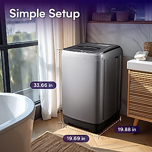 Anypro Portable Washing Machines 17.8LBS Full Automatic Portable Washer Machine, Clothes Washer and Spinner Combo with 10 Program/8 Water Level, Compact Laundry Washer Spin Dryer for Apartment RV Dorm