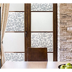 Niviy Decorative Window Privacy Film Non Adhesive Stained Glass Window Film for Bathroom Home Kitchen Office 17.5'' x 78.5''