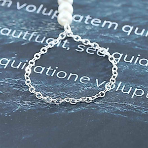 Olbye Pearl Finger Ring Bracelet Silver Slave Bracelet Hand Chain Everyday Jewelry for Women (Silver)