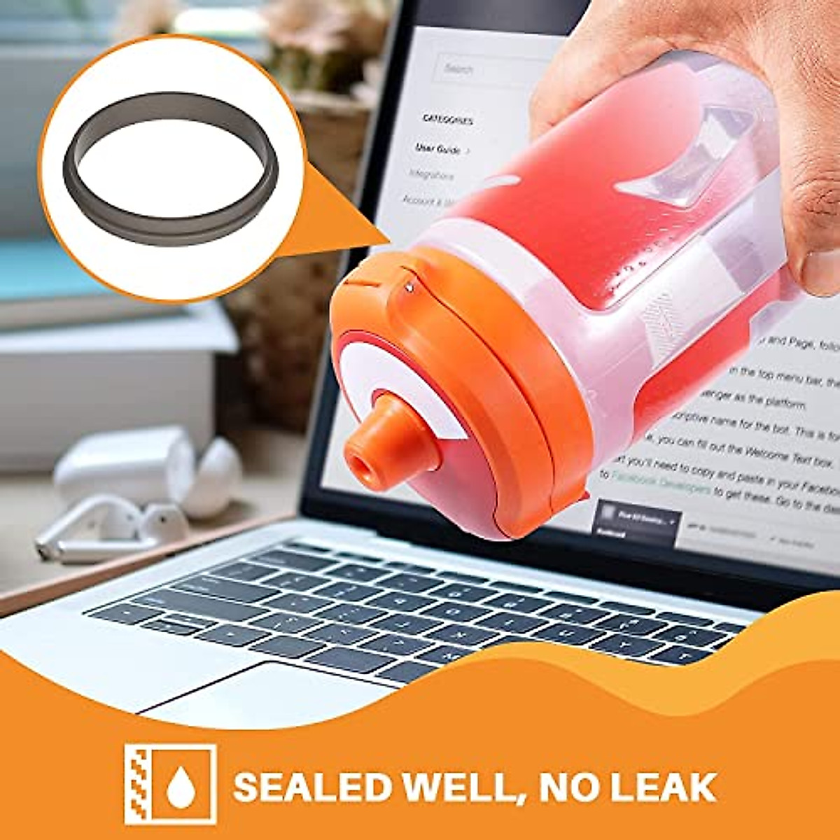 AmapleL 8 Pack Gasket for Gatorade Water Bottle Lid Replacement, Silicone Water Bottle Gasket Replacement Compatible with Gatorade GX Bottle Rubber Seal