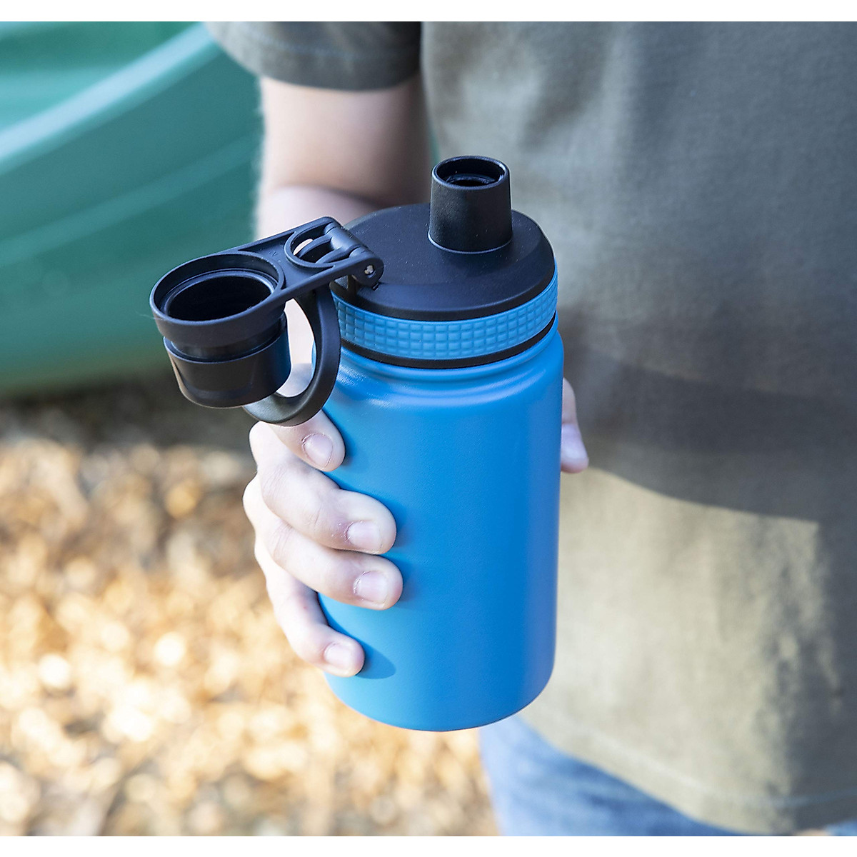 MIRA 12 oz Stainless Steel Kids Water Bottle - Metal Thermos Flask Keeps Cold for 24 Hours, Hot for 12 Hours - Double Wall Vacuum Insulated - Leak Proof BPA-Free Lid - Teal