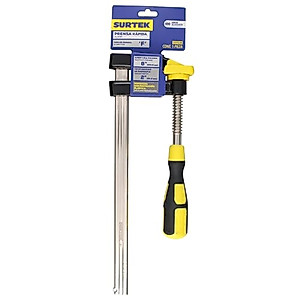 SURTEK Bar Clamp - 8" F-Clamp with Ergonomic Handle & Push-Button Adjustment - 107116