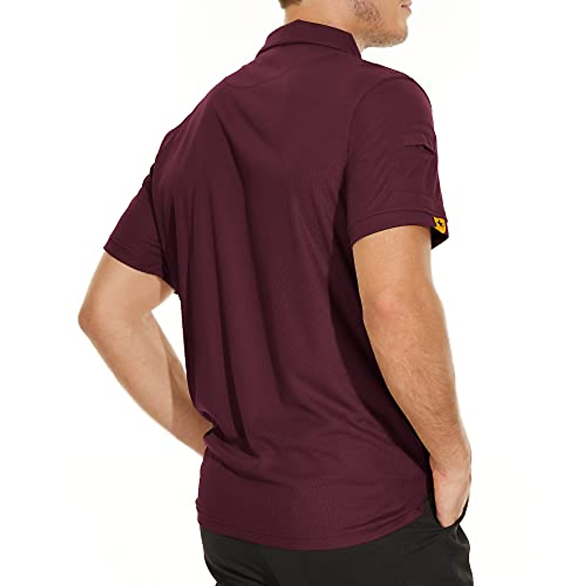 V VALANCH Wine Red Polo Shirts for Men Short Sleeve Summer Collared Golf Polo Athletic Shirts