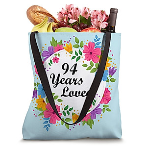 94 Years Old Floral Design Grandpa Grandma 94th Birthday Tote Bag