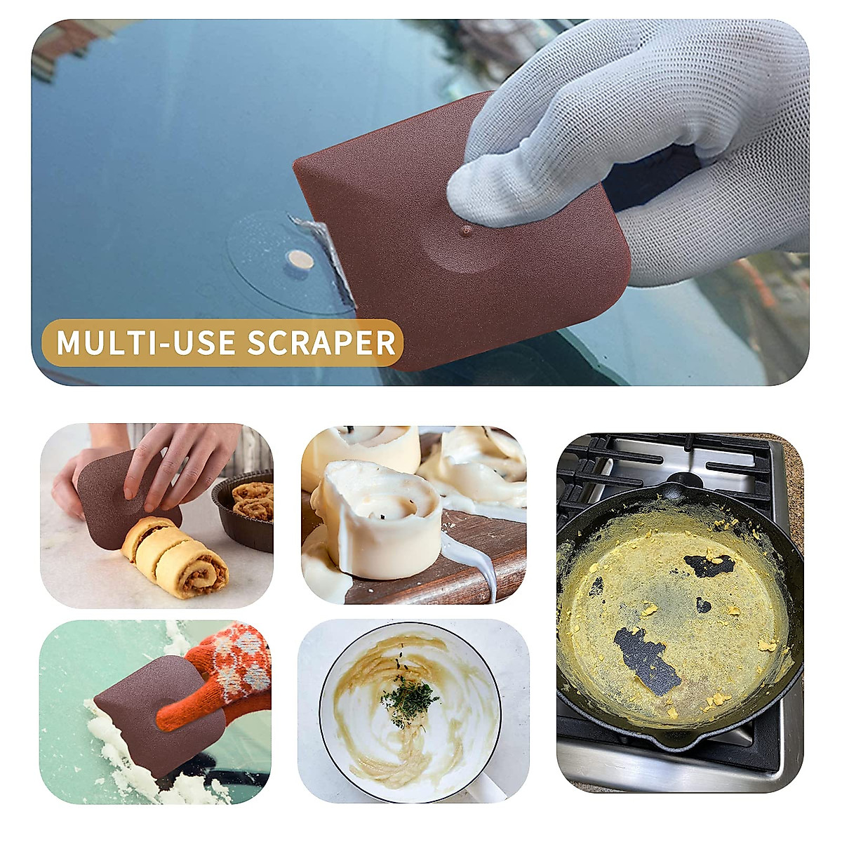 Cast Iron Cleaner Chainmail Scrubber with Pan Scraper Hanging Loop, Upgraded Cast Iron Scrubber 316 Chain Mail Scrubber for Pan, Skillet, Grill Dutch Oven Metal Brush Cleaning Castiron