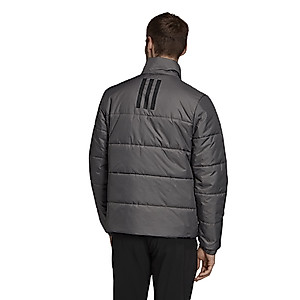 adidas Outdoor mens Basic 3-Stripes Insulated Jacket Grey Medium
