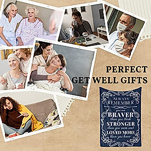 InnoBeta Inspirational Blankets for Women, Men, Get Well Soon Gift for Friends Recovering from Surgery, Chemotherapy, Cancer, Flannel Throw Blanket, 50'' x 65'' - You are Braver Than You Think