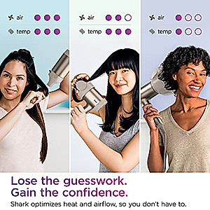 Shark HD120BRN Blow Dryer HyperAIR Fast-Drying with IQ 2-in-1 Concentrator, Styling Brush, and Curl-Defining Deep Diffuser Attachments, Ionic, No Heat Damage, for All Hair Types, Stone