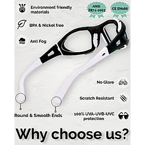 HALEEMS Onion Goggles Tear Free - Anti Fog, Anti Scratch, One Size Fit All Men And Women, Onion Glasses For Cutting And Cooking, Onion Mask Cooking Safety Goggles, Lentes Para Cortar Cebolla (white)