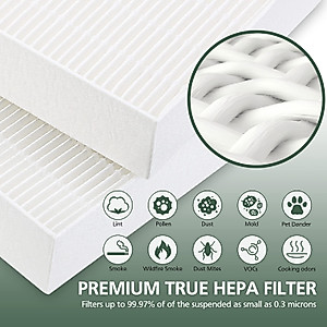 isinlive HPA200 HEPA Filter Replacement Compatible with Honeywell HPA200 HRF-ARVP200 Series Air Purifier HPA200, HPA201, HA202, HPA204, HPA250, HPA5200, 4 HEPA R and 8 Precut Carbon Pre-Filters A